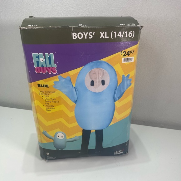 Costumes | Fall Guys Blue Youth Tunic Costume Boy Xl 1416 Halloween ...